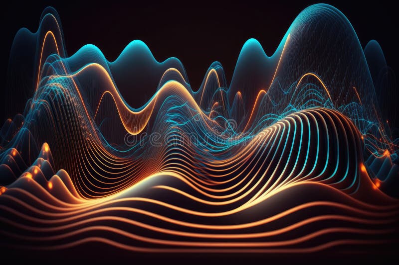Sound Wave Equalizer Pattern Abstract Digital Waveform Stock