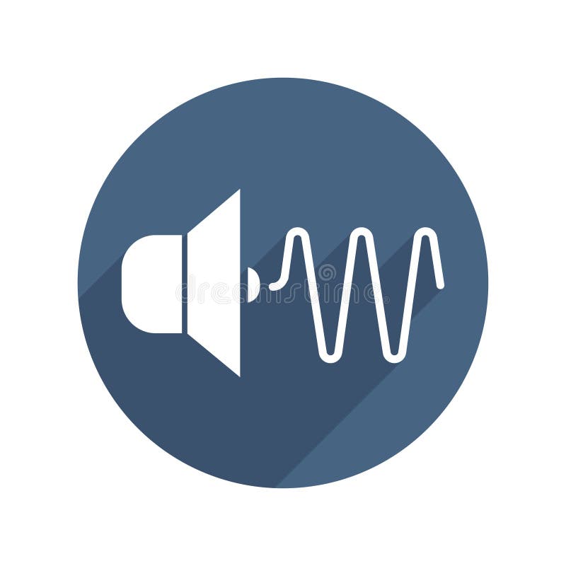 Sound Wave Flat Icon. White Isolated Background Stock Vector ...