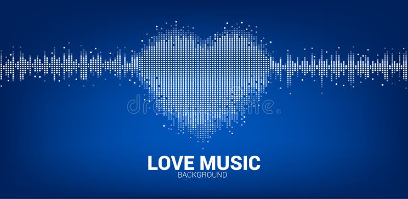 Sound Wave Heart Icon Music Equalizer Background. Stock Illustration ...