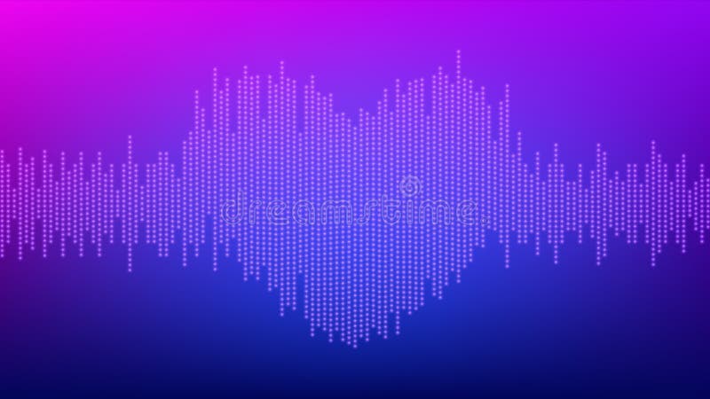Sound Wave. Heart Shape. Music Equalizer Stock Vector - Illustration of ...
