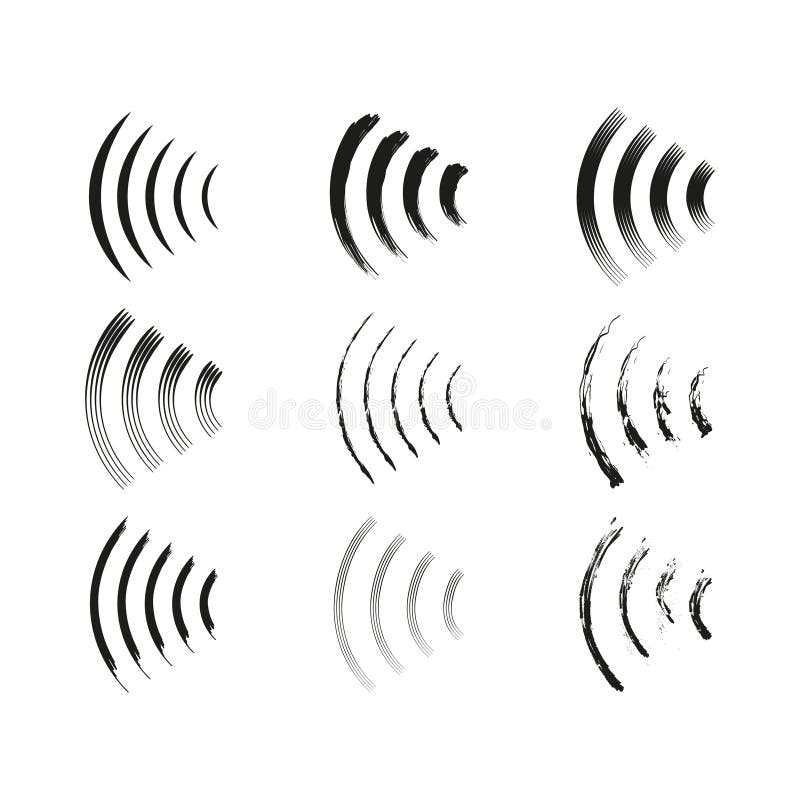 Sound Wave Icon. Abstract Audio Signal. Dynamic Frequency Pattern ...