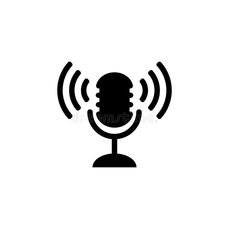 Sound Wave Icon with Microphone. Mic and Audio Symbol Stock Vector ...