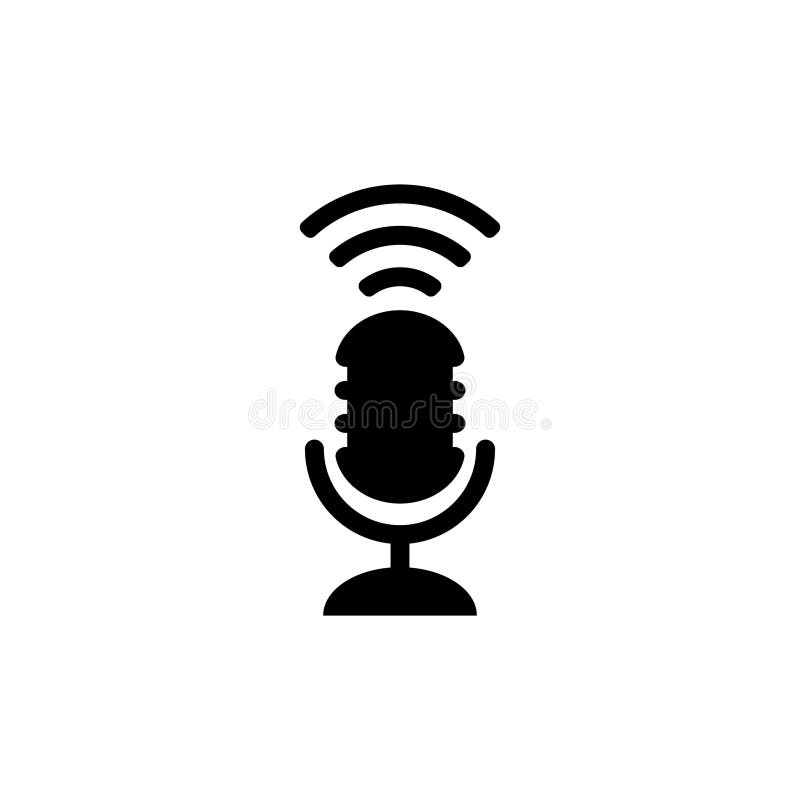 Sound Wave Icon with Microphone. Mic and Audio Symbol Stock Vector ...