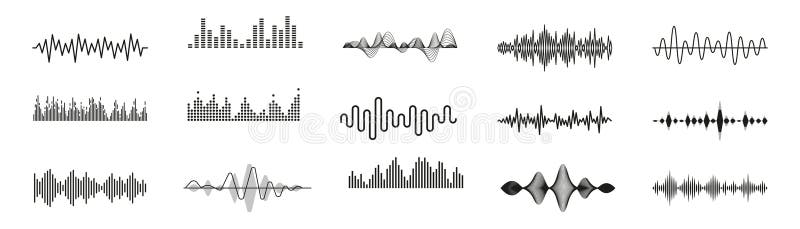 Sound Wave Icon Set. Voice Record Icon Set Stock Vector - Illustration ...