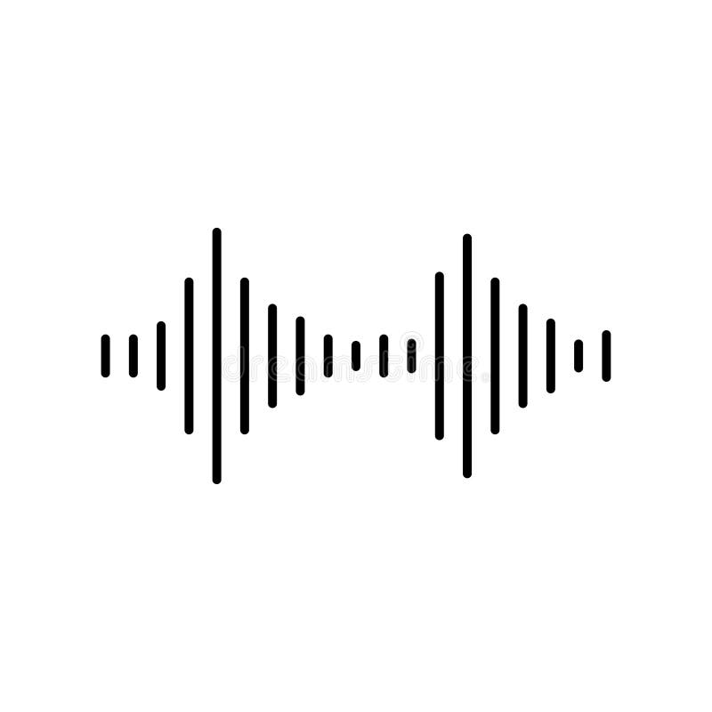 Sound Wave Line Icon on White Background Stock Illustration ...