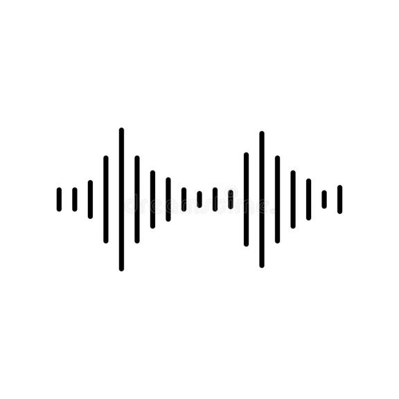 Sound Wave Line Icon on White Background Stock Illustration ...
