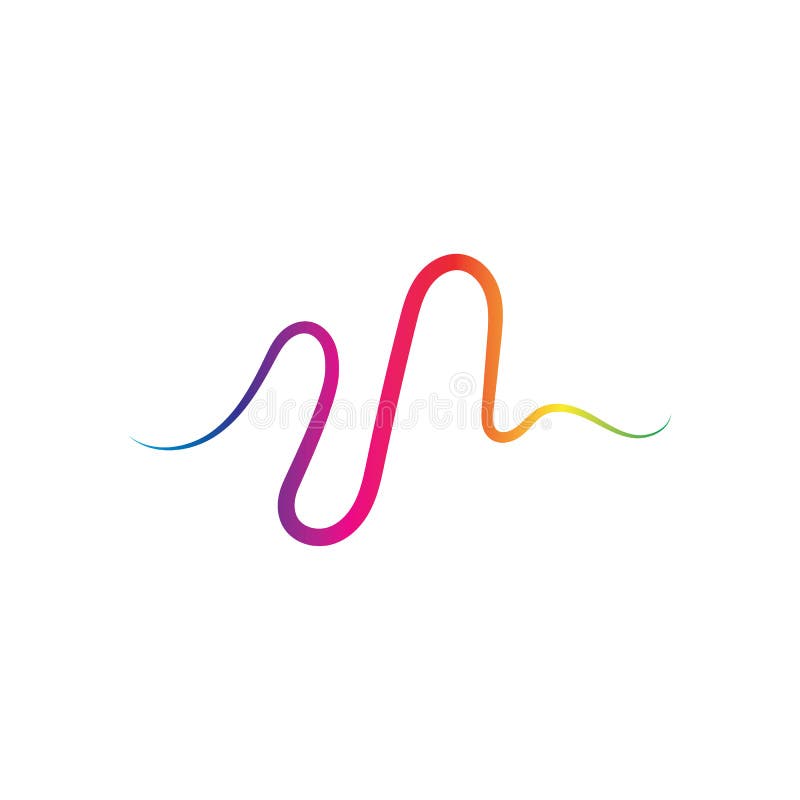 Sound Wave Line Logo Template Vector. Stock Vector - Illustration of ...