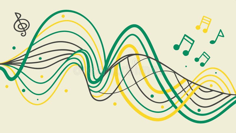 Sound Wave Lines with Music Notes, Audio and Musical Design Vector ...