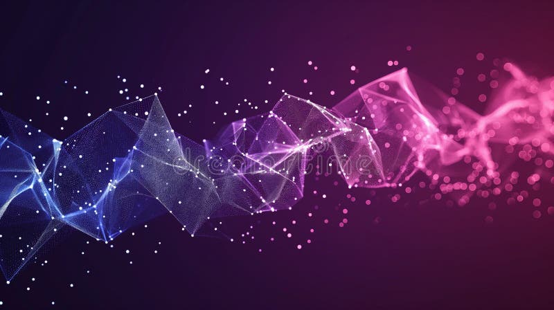 Sound Wave Low Poly Wireframe Banner Template. Polygonal Illuminated ...