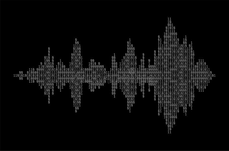 Binary Equalizer. Sound Wave Made of Ones and Zeros. Music and Voice ...