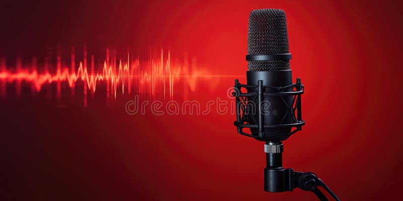 Sound wave microphones stock photo. Image of production - 377139152