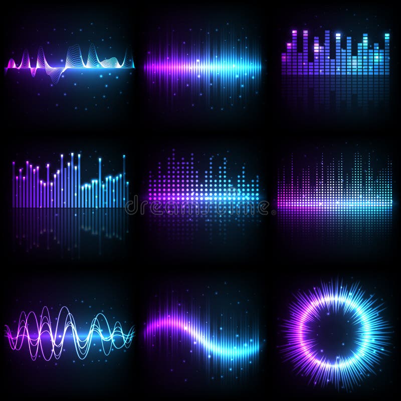 Neon audio or pulse wave stock vector. Illustration of cardiologist ...