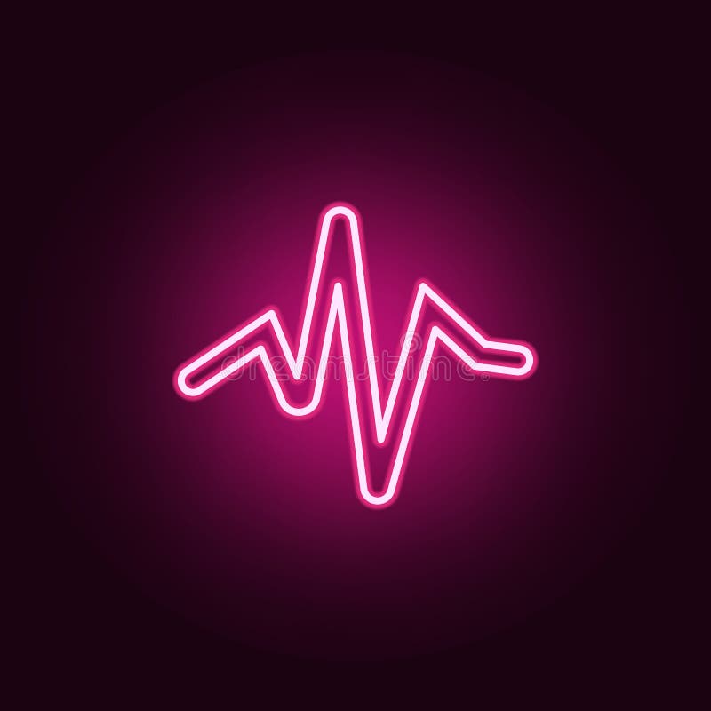 Sound Wave Neon Icon. Elements of Web Set Stock Illustration ...