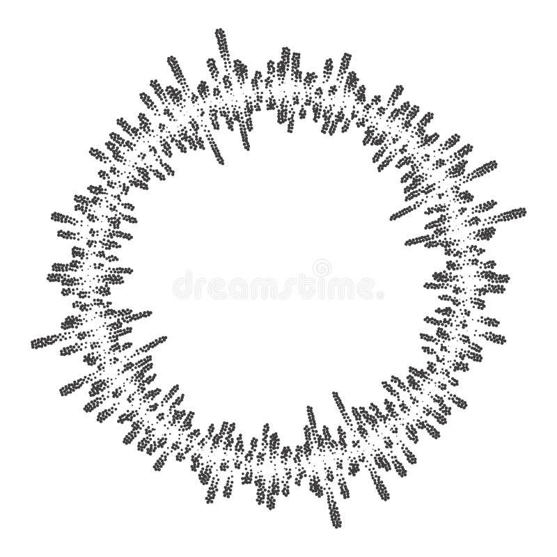 Sound Wave Pattern. Dotted Music Frequency. Halftone Grunge Border ...