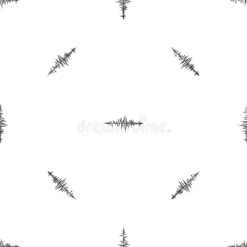 Sound Wave Pattern Seamless Black Stock Vector - Illustration of ...