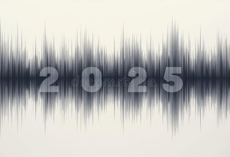 Sound Wave Patterns Surrounding 2025 in Bold White Text on a Gradient ...