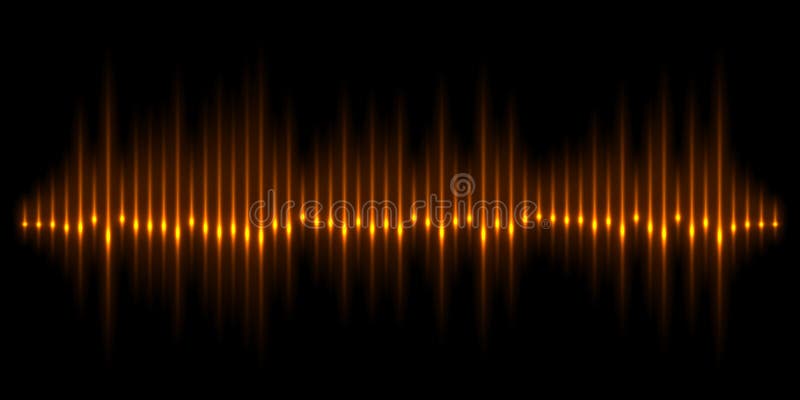Sound Wave Pulse with Frequency Lines and Glow Light Effect Vector ...