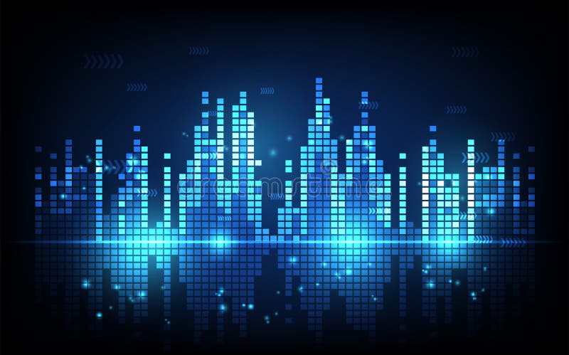 Sound Wave Rhythm Background, Technology Concept, Futuristic Digital ...