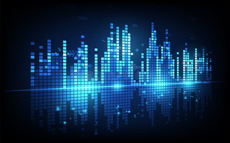 Sound Wave Rhythm Background, Technology Concept, Futuristic Digital ...