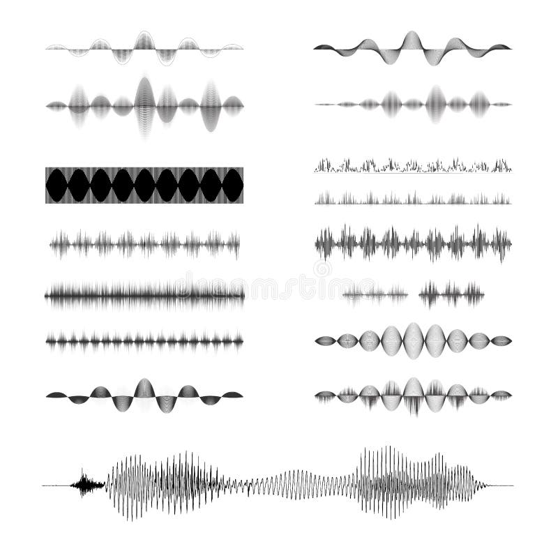 Sound Wave Set. Isolated Digital Technology Stock Illustration ...
