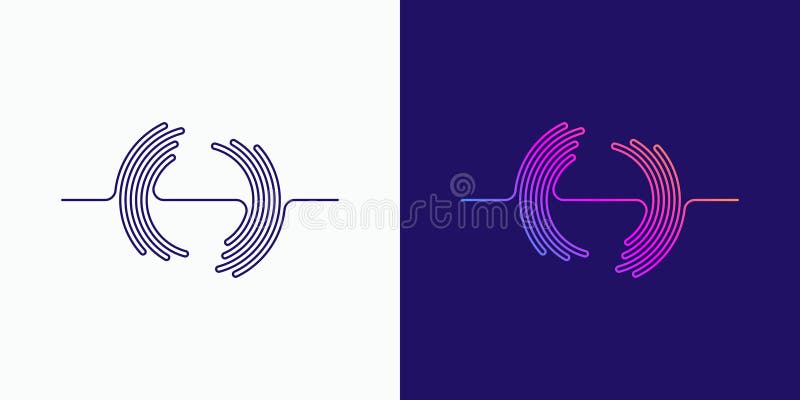Sound Wave Shape Curved Line Vector Logo Design with Modern, Simple ...