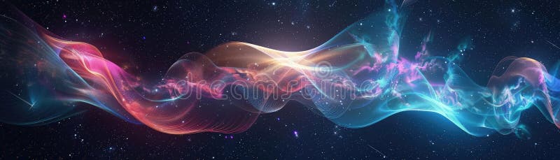 Sound Wave in Space Abstract Illustration of a Sound Wave Traveling ...