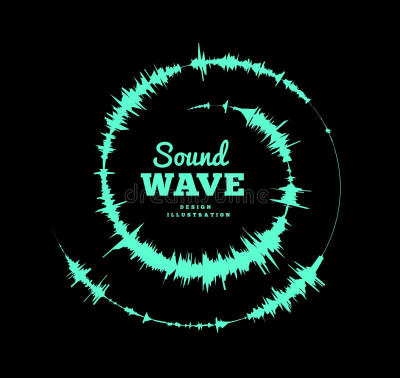 Sound Wave Spiral Form. Vector Illustration on White Background Stock ...