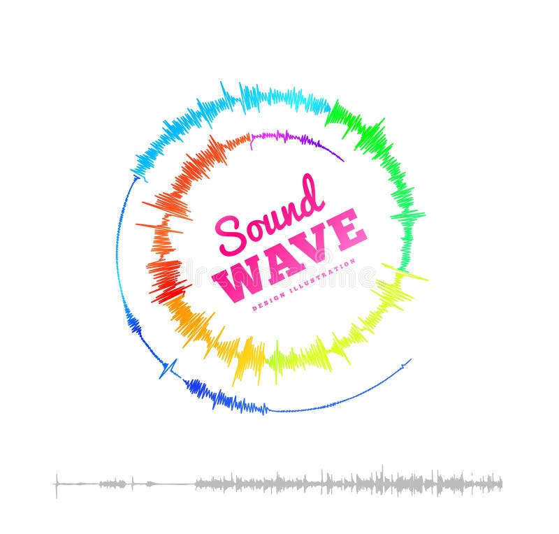 Sound Wave Spiral Form. Vector Illustration on White Background Stock ...