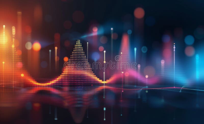 Sound Wave Visualization in Colorful Digital Art with Vibrant Light ...