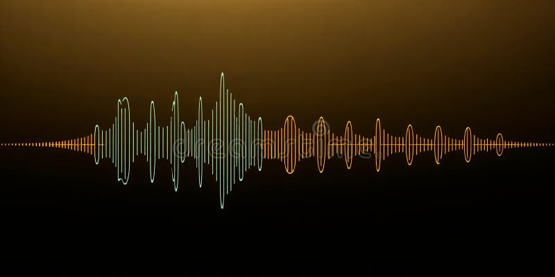 Sound Wave Visualization in Vibrant Colors Against a Dark Background ...