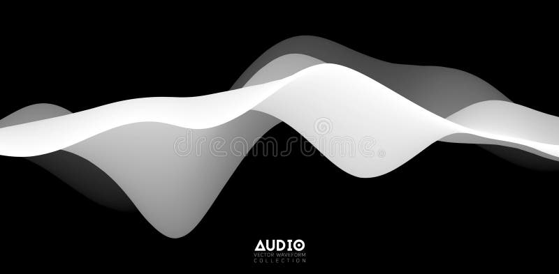 Black Waveform Vector Background Stock Illustration - Illustration of ...