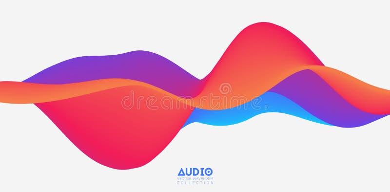Sound Wave Visualiztion. 3D Colorful Solid Waveform. Voice Sample ...