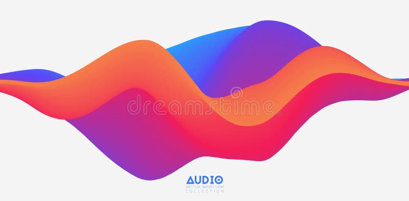 Sound Wave Visualiztion. 3D Colorful Solid Waveform. Voice Sample ...