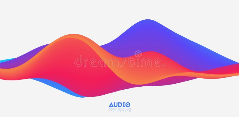 Sound Wave Visualiztion. 3D Colorful Solid Waveform. Voice Sample ...