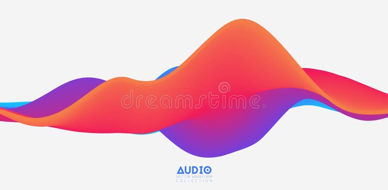 Sound Wave Visualiztion. 3D Colorful Solid Waveform. Voice Sample ...