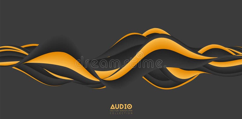 Sound Wave Visualiztion. 3D Solid Waveform. Voice Sample Pattern. Stock ...