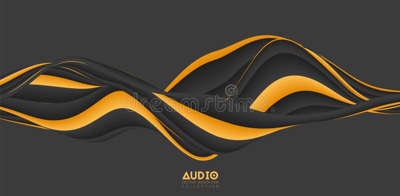 Sound Wave Visualiztion. 3D Solid Waveform. Voice Sample Pattern. Stock ...