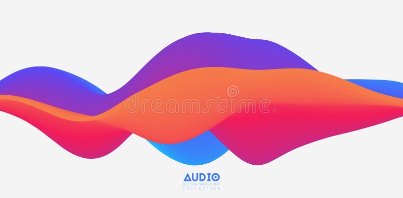 Sound Wave Visualiztion. 3D Colorful Solid Waveform. Voice Sample ...