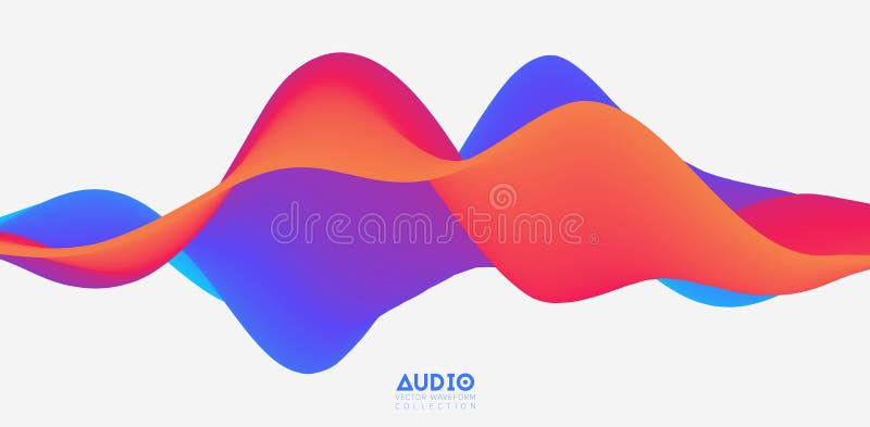 Sound Wave Visualiztion. 3D Colorful Solid Waveform. Voice Sample ...