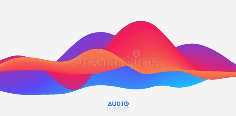 Sound Wave Visualiztion. 3D Colorful Solid Waveform. Voice Sample ...