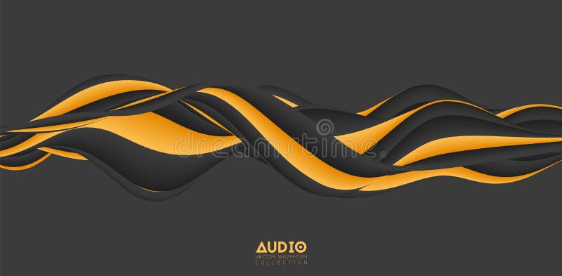Sound Wave Visualiztion. 3D Solid Waveform. Voice Sample Pattern. Stock ...