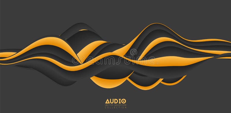Sound Wave Visualiztion. 3D Solid Waveform. Voice Sample Pattern. Stock ...
