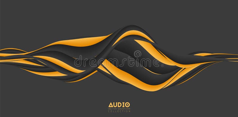 Sound Wave Visualiztion. 3D Solid Waveform. Voice Sample Pattern. Stock ...