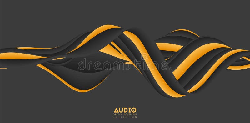Sound Wave Visualiztion. 3D Solid Waveform. Voice Sample Pattern. Stock ...