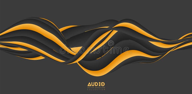 Sound Wave Visualiztion. 3D Solid Waveform. Voice Sample Pattern. Stock ...