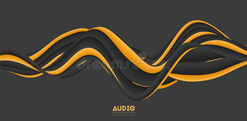 Sound Wave Visualiztion. 3D Solid Waveform. Voice Sample Pattern. Stock ...