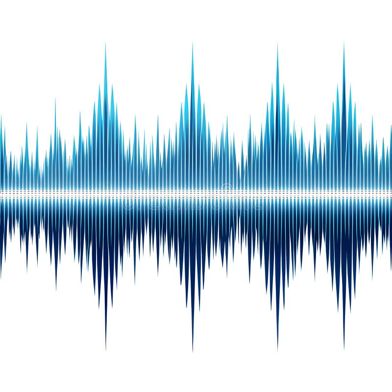Sound Wave on White Background Stock Illustration - Illustration of ...