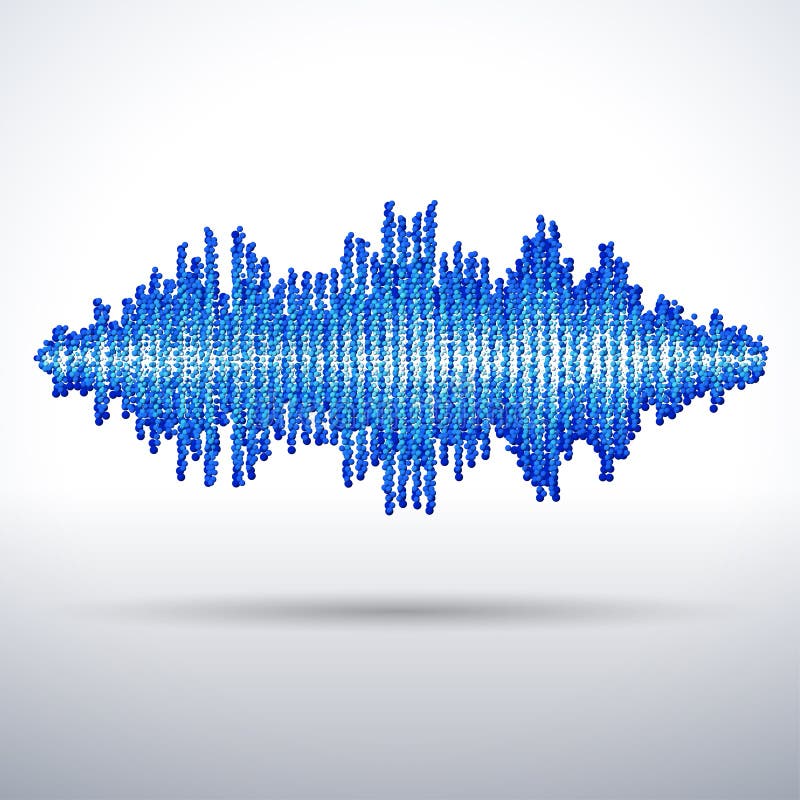 Sound Waveform Made of Chaotic Balls Stock Vector - Illustration of ...