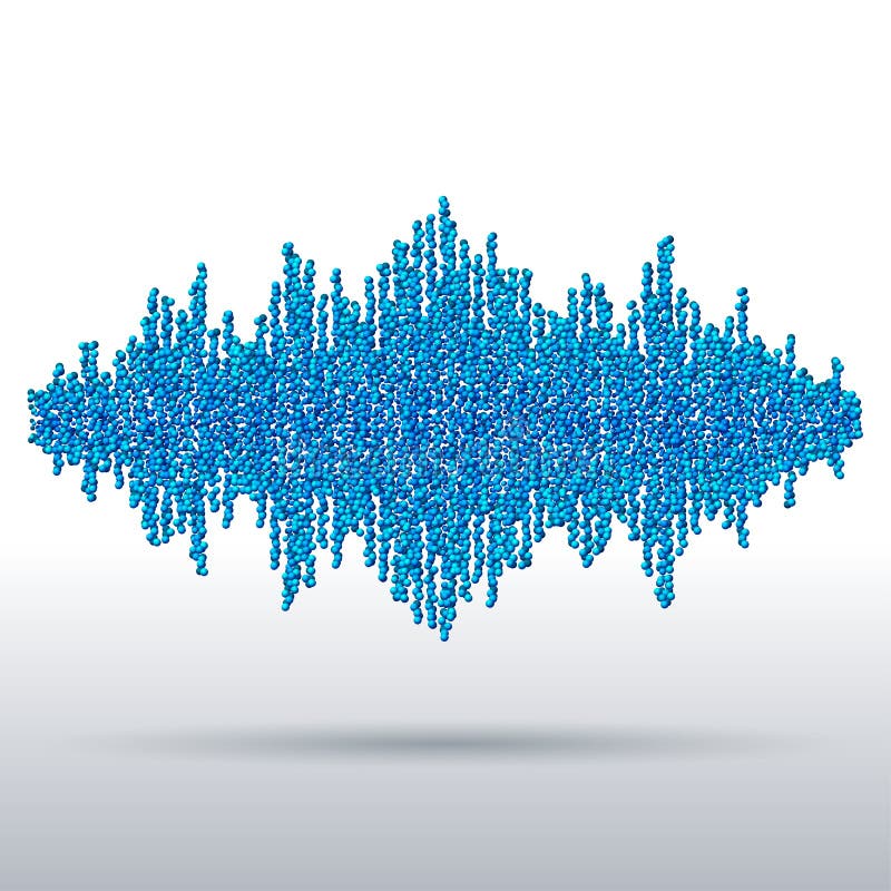 Sound Waveform Made of Chaotic Balls Stock Vector - Illustration of ...
