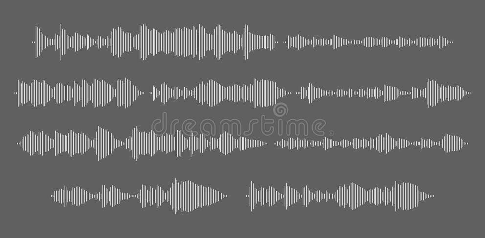 Podcast Sound Waves Set Sound Waveform Pattern for Podcasts, Video ...